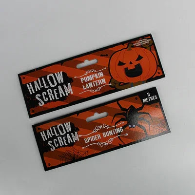 Custom Hallow Scream Spider Bunting Paper Header Cards Printing For Di ...
